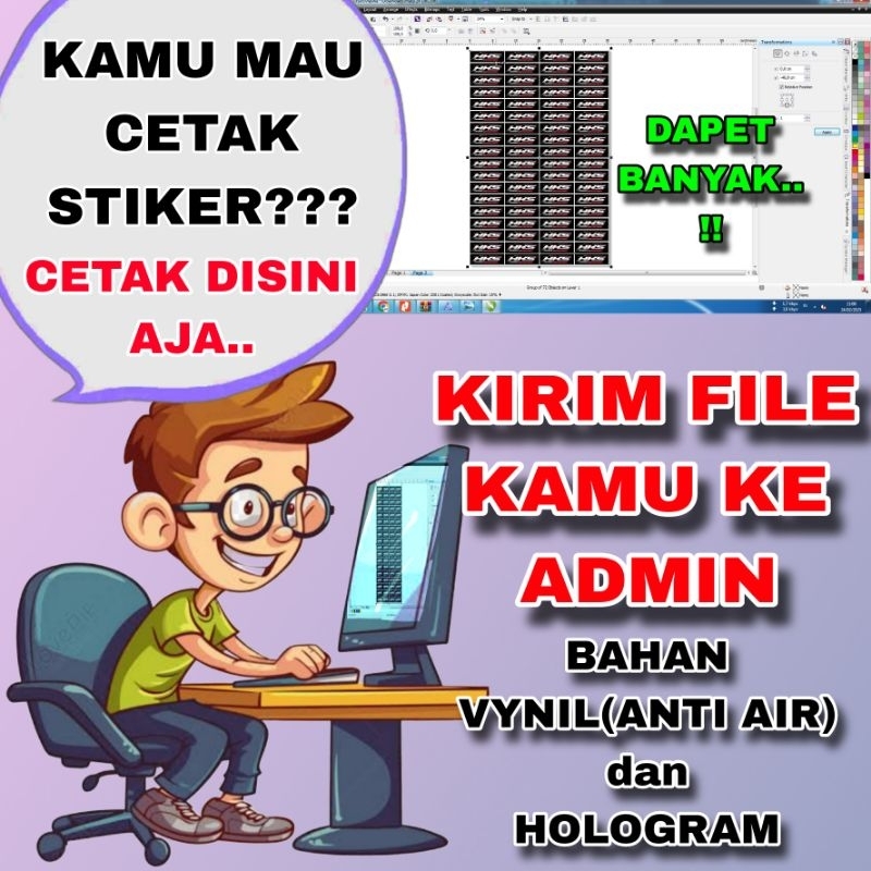 Jual CETAK STIKER | CETAK FILE STIKER | JASA CETAK STIKER | Shopee Indonesia
