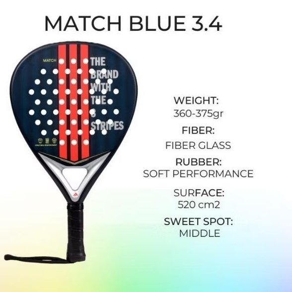 Jual ADIDAS MATCH BLUE 3.4 PADEL RACKET/ RAKET PADEL RAKET ADIDAS ...