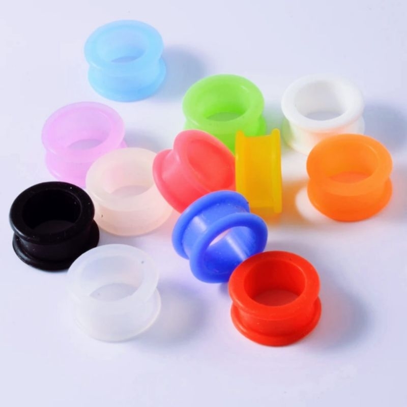Jual PIERCING TELINGA SILIKON WARNA / PIERCING KARET / PIERCING EAR ...