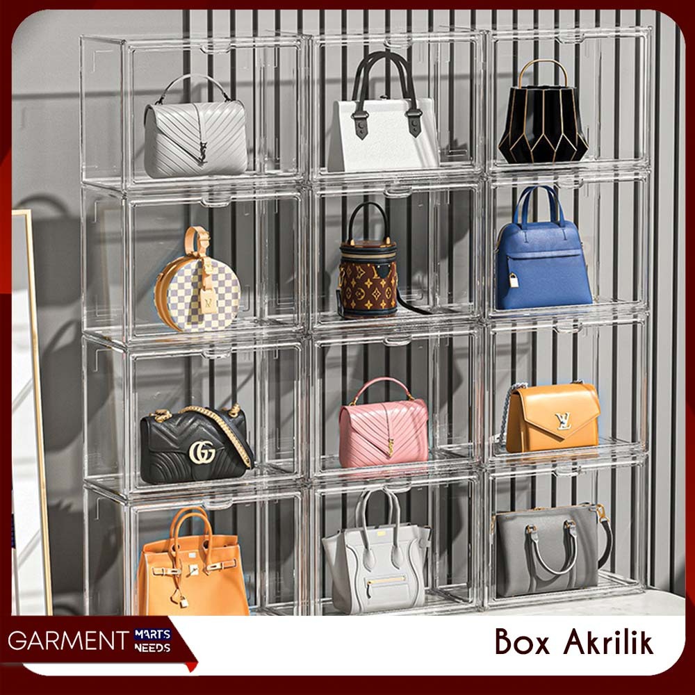 Jual Display Box Acrylic Transparan Storage Tempat Penyimpanan Tas ...