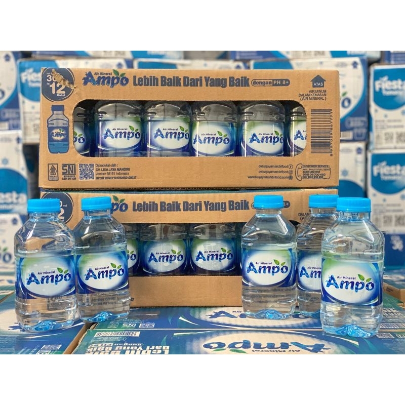 Jual Air mineral botol mini / Ampo air botol mini 300ml / Ampo botol ...