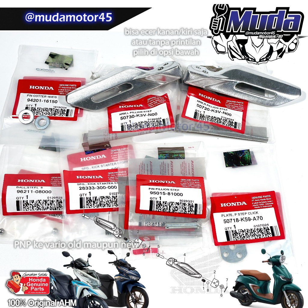 Jual FOOT STEP BELAKANG STYLO 160 KANAN OR KIRI 50720-50730-K3V-N00 PNP ...