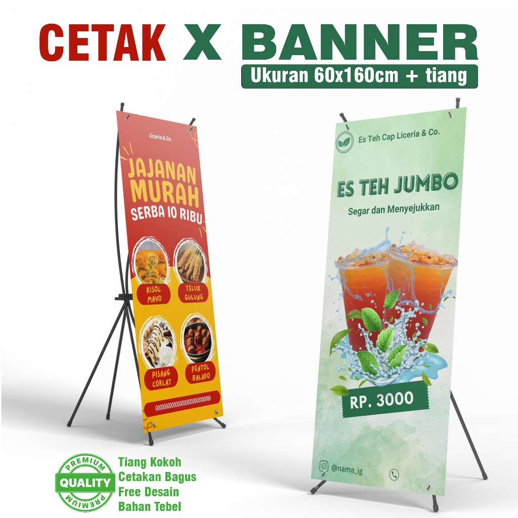 Jual x banner tripod stand banner spanduk standing 60x160 cm | Shopee ...
