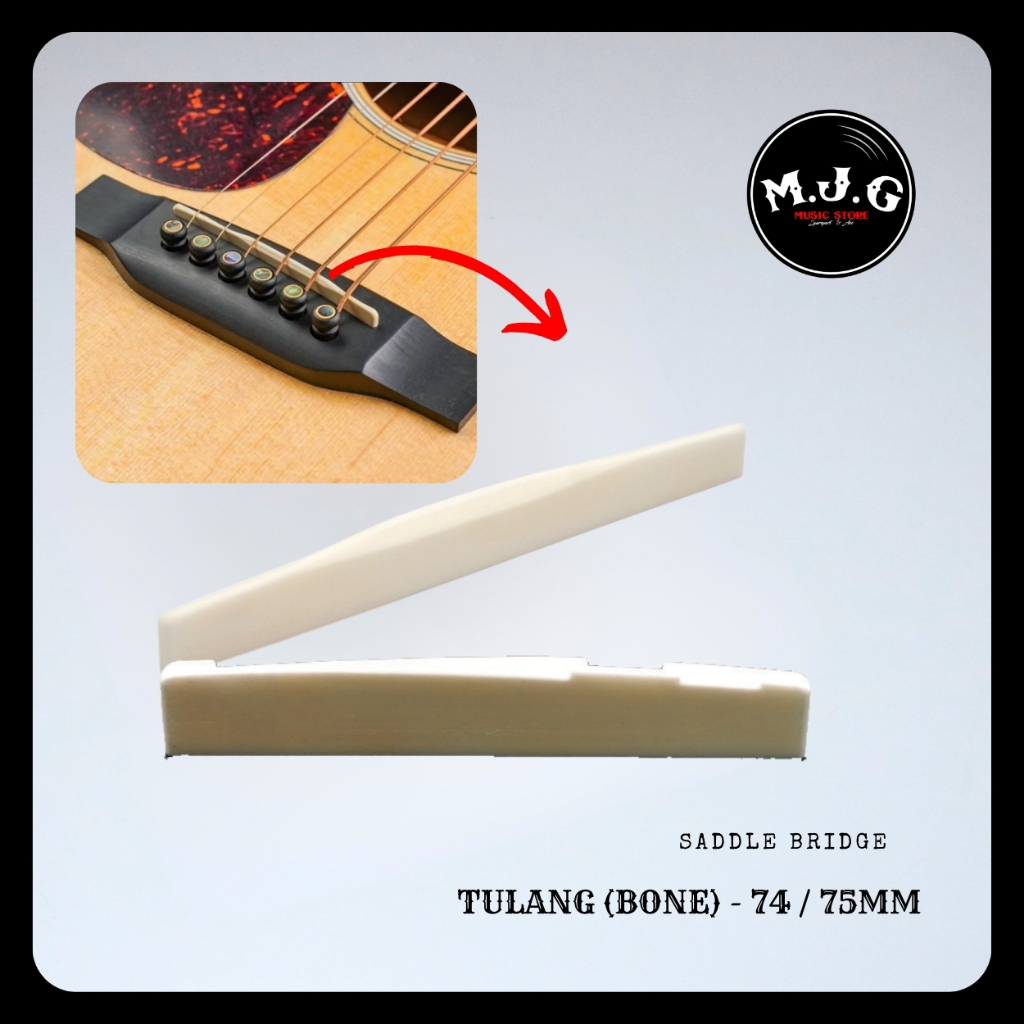 Jual saddle bridge gitar akustik tulang bone 74mm fit for 75mm | Shopee ...