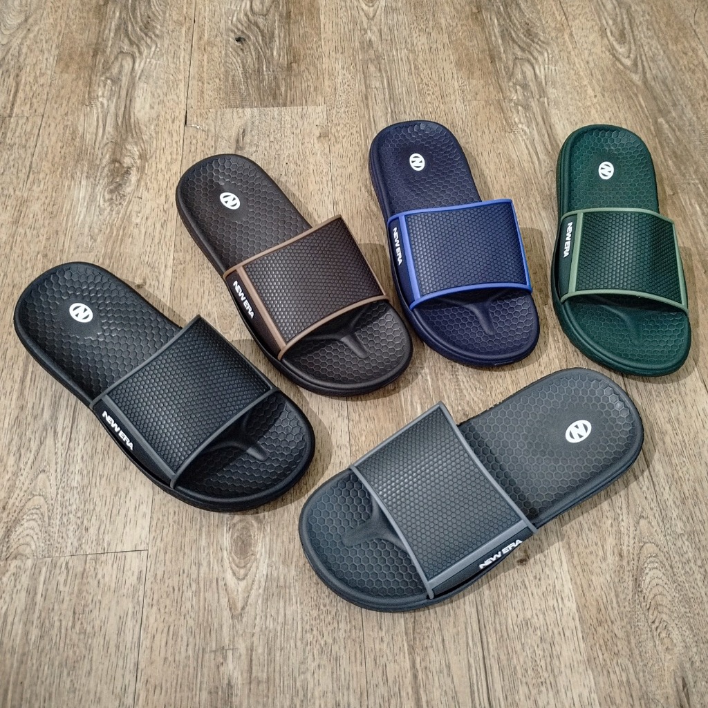 Jual Sandal Slop Pria Karet New Era Slip On Pattern Model Baru Keren ...