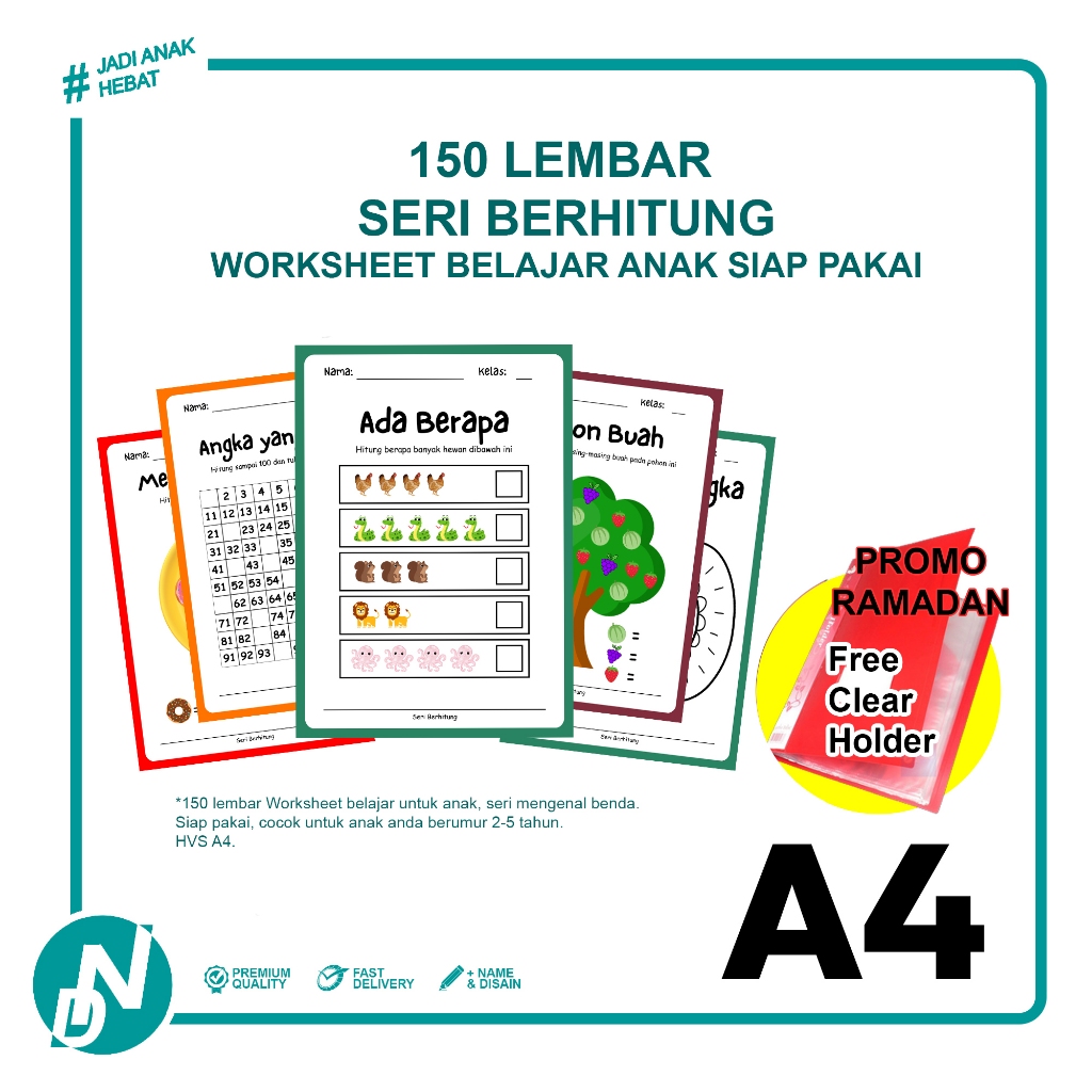 Jual Paket 150 Lembar Worksheet Belajar Anak Siap Pakai - Seri Belajar ...