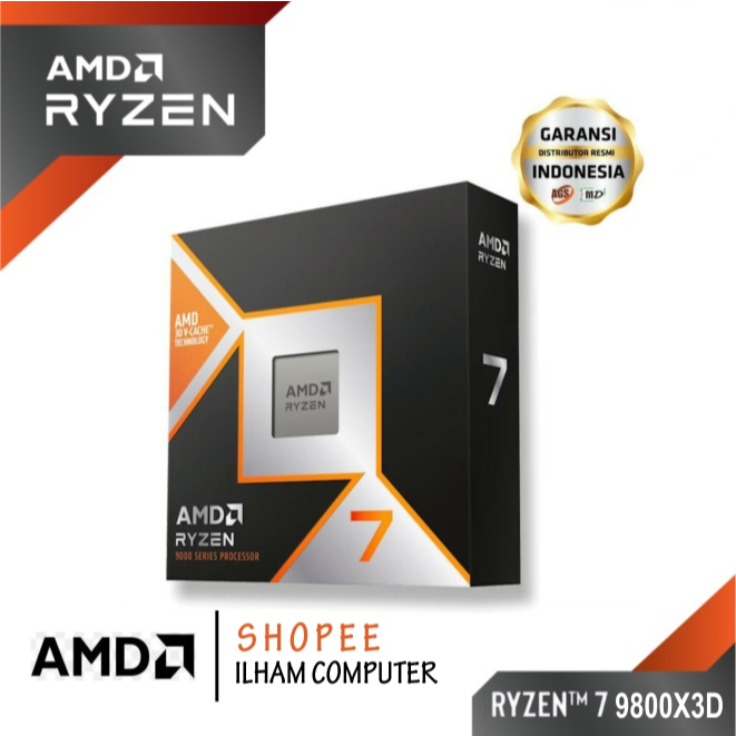 Jual PROCESSOR AMD RYZEN 7 9800X3D AM5 8 CORE 16 THREAD 4.7 GHz ...