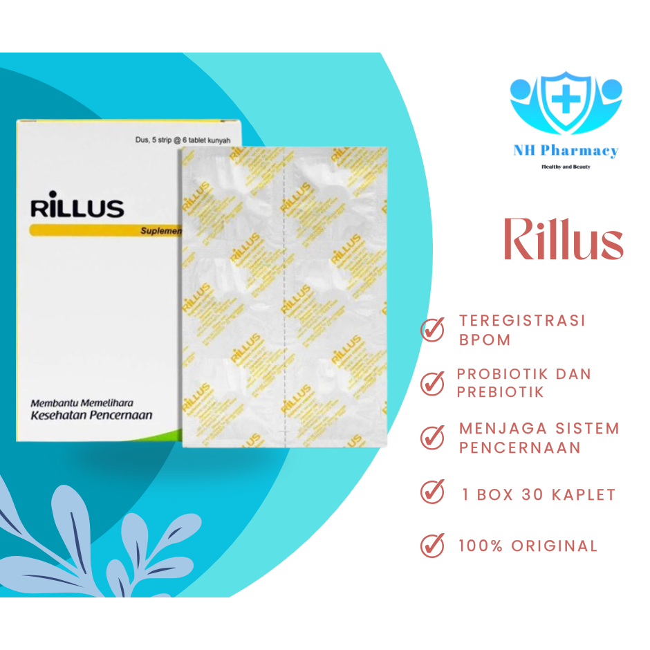 Jual Rillus 30 Tab - Suplemen Probiotik dan Prebiotik - Original ...