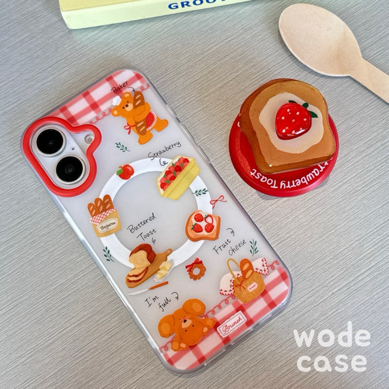 Jual WODECASE Strawberry Toast Magsafe Case dan Magnetic Griptok Set ...