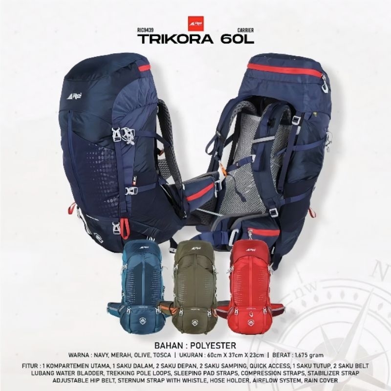 Jual carrier Arei premium trikora 60L | Shopee Indonesia