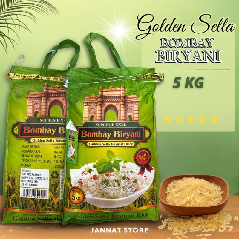 Jual BASMATI GOLDEN SELLA BOMBAY BIRYANI 5KG ASLI KEMASAN | Shopee Indonesia
