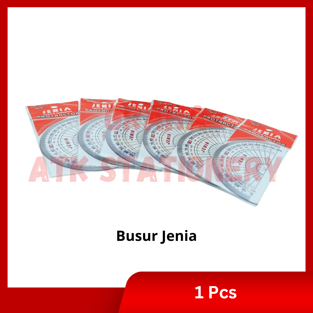 Jual [1 Pcs] Penggaris Busur Plastik 180º Jenia / Mistar Rol Busur 180º ...