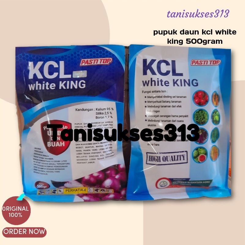 Jual Pupuk kcl white king 500gram pupuk daun kcl putih king 500gram ...