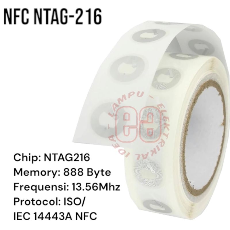 Jual Sticker Ntag216 chip 13.56Mhz NFC / Stiker NTAG216 NFC 13,56mhz - 30mm Murah Berkwalitas ...
