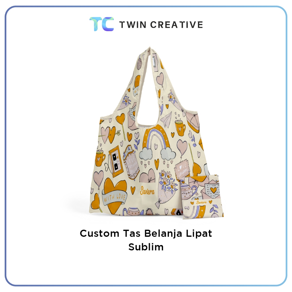 Jual Custom Tas Belanja Lipat Foldable Shopping Bag Taslan - Tas Lipat Sublim | Shopee Indonesia