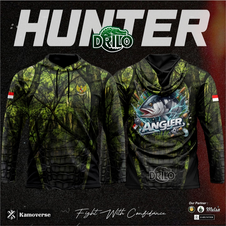 Jual KAMOVERSE BAJU MANCING JERSEY ANGLER MOTIF DRILO CAMO | BISA ...