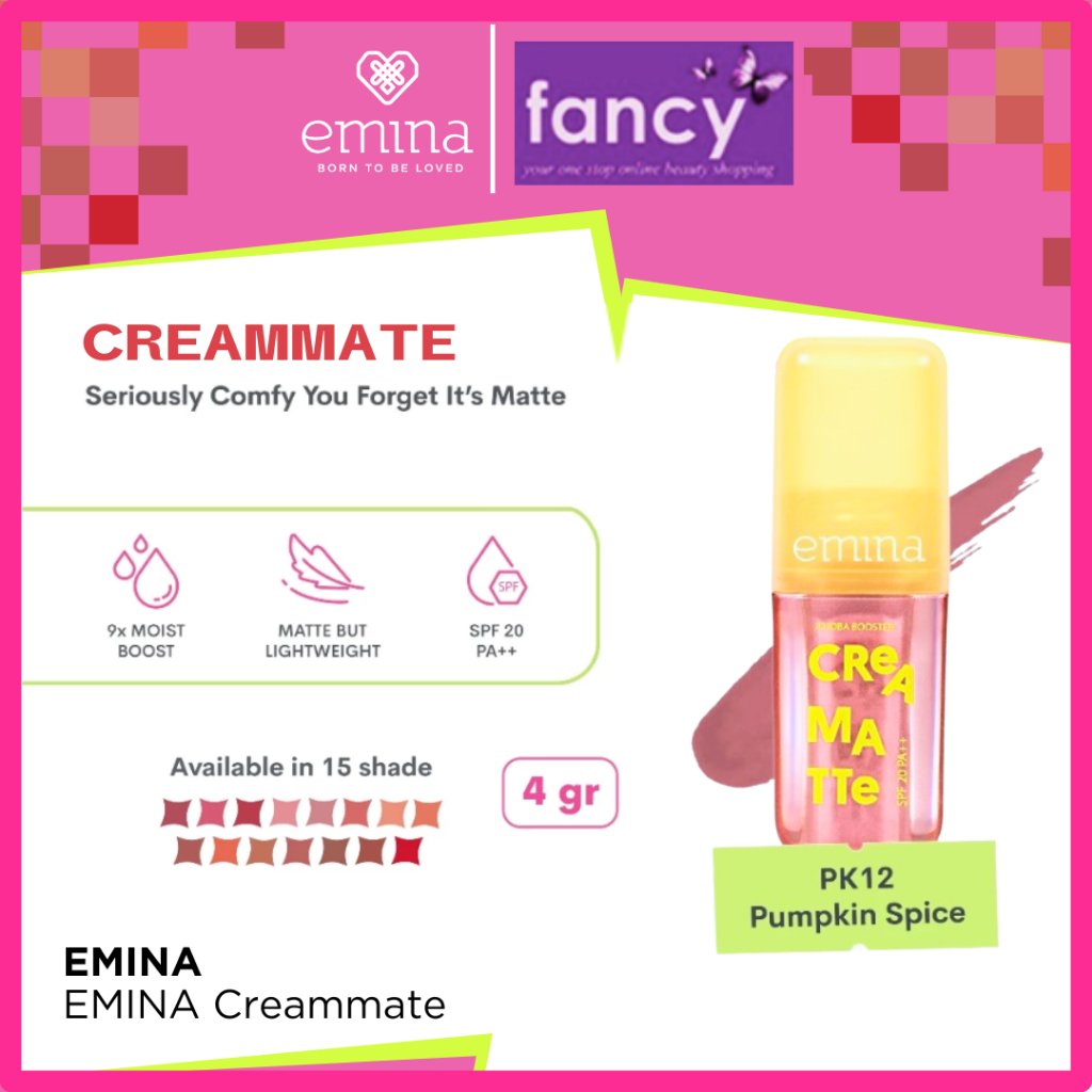 Jual Emina Creamatte 4 g NEW! - Comfily Matte 9x Moist Boost NEW!! Lip ...