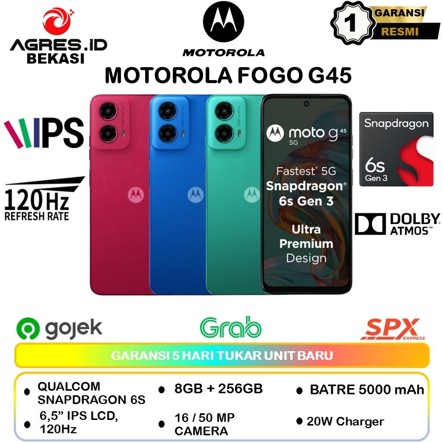 Jual MOTOROLA G45 5G (8GB 256GB) Up to 16GB Extended RAM /Gorilla Glass ...