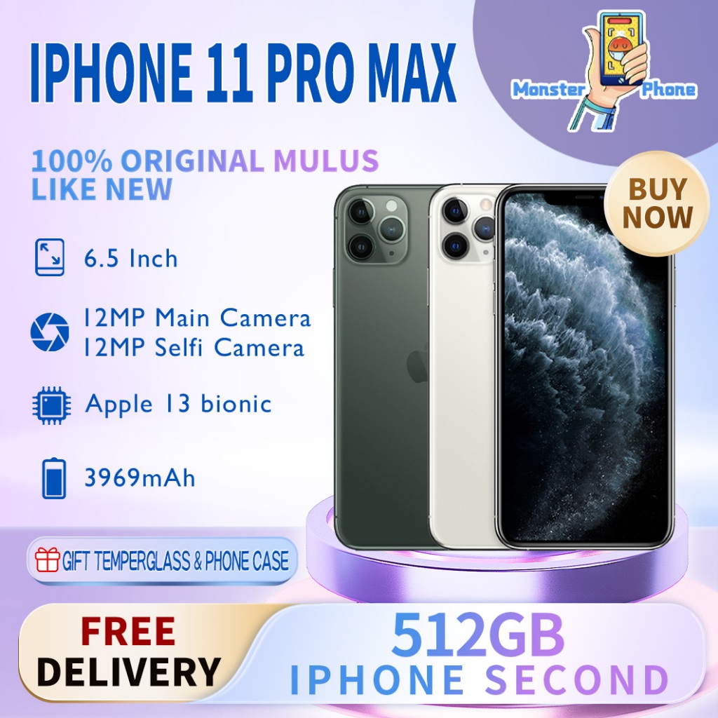Jual iPhone 11 Pro Max 512GB Second Original100% INTER OLED-Original Fullset Mulus Normal Like ...