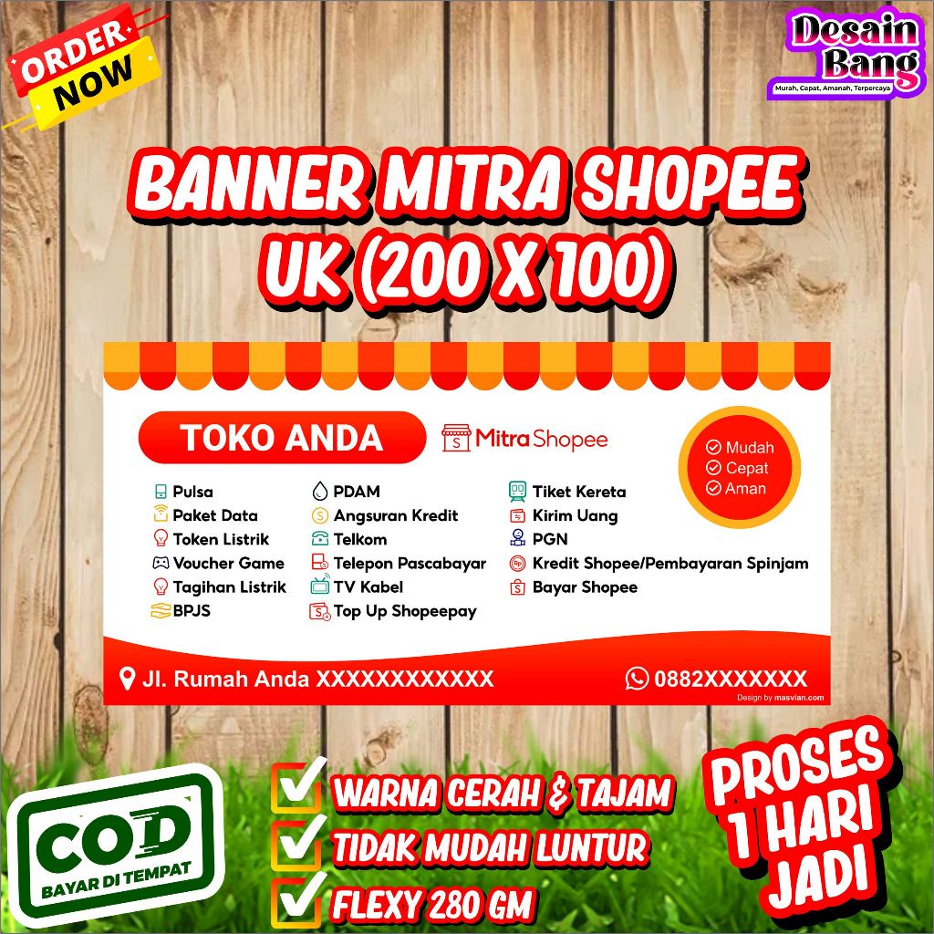 Jual Banner/Spanduk Mitra Shopee UK (200 x 100) CM | Shopee Indonesia