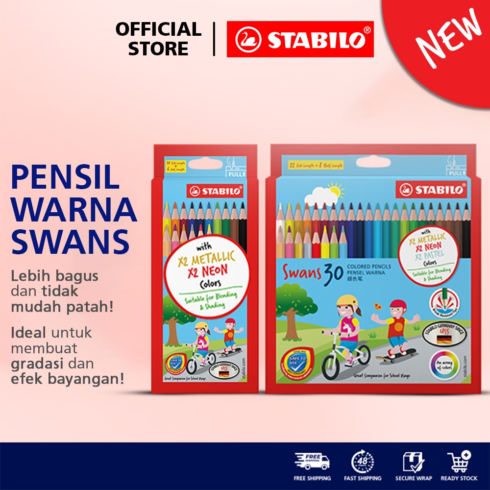 Jual STABILO Swans Colored Pencils / Pensil Warna Panjang Isi Lebih ...