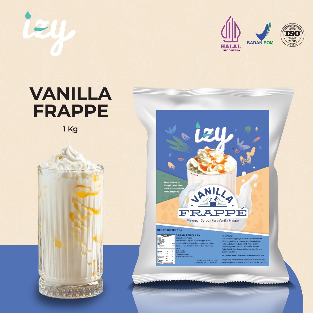 Jual Izy Powder Drink Vanilla Frappe - Bubuk Minuman Vanilla 1 Kg ...