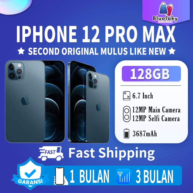 Jual iPhone 12 Pro Max 128GB 5G Second Original100% Inter OLED-Ori Fullset Mulus Normal LikeNew ...