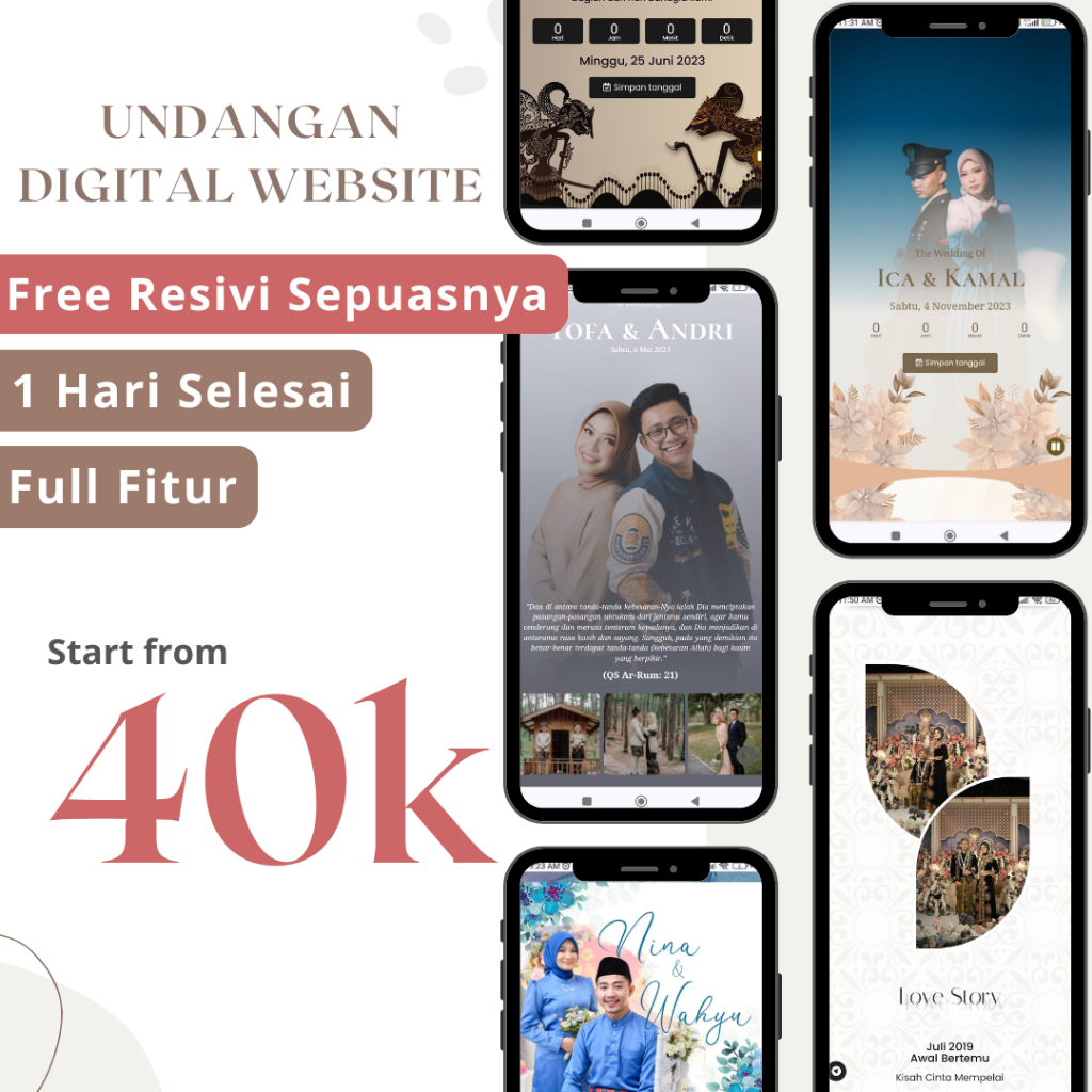 Jual Undangan Website Digital Pernikahan Custom | Dengan Foto / Tanpa ...