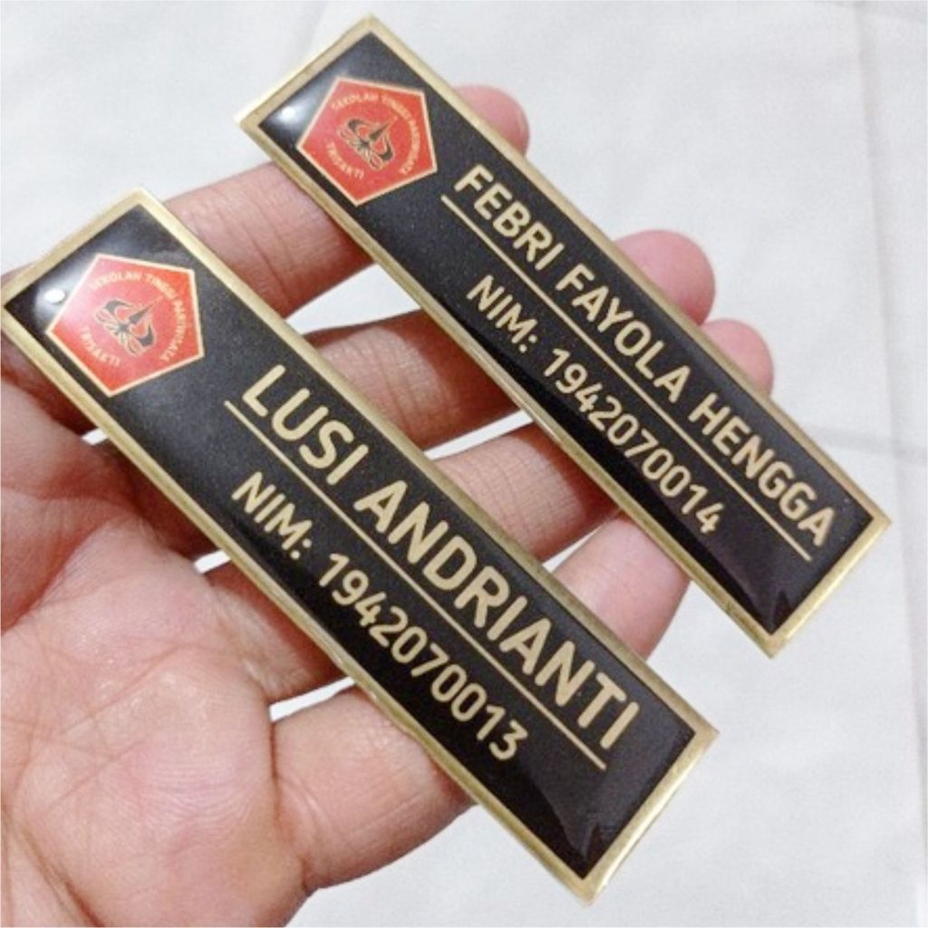 Jual Namateg Nama dada Kuningan Pengikat Memakai Magnet | Shopee Indonesia