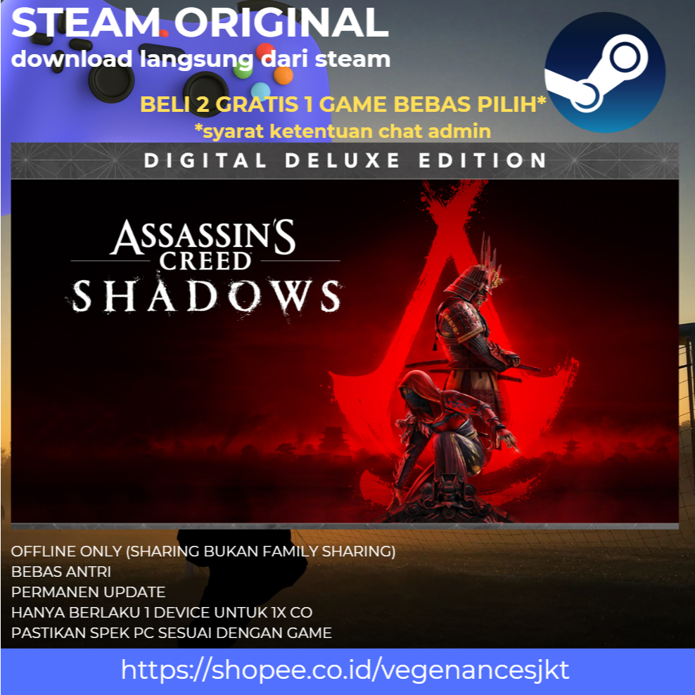Jual Assassin's Creed Shadows Deluxe Edition PC Game Sharing Original ...