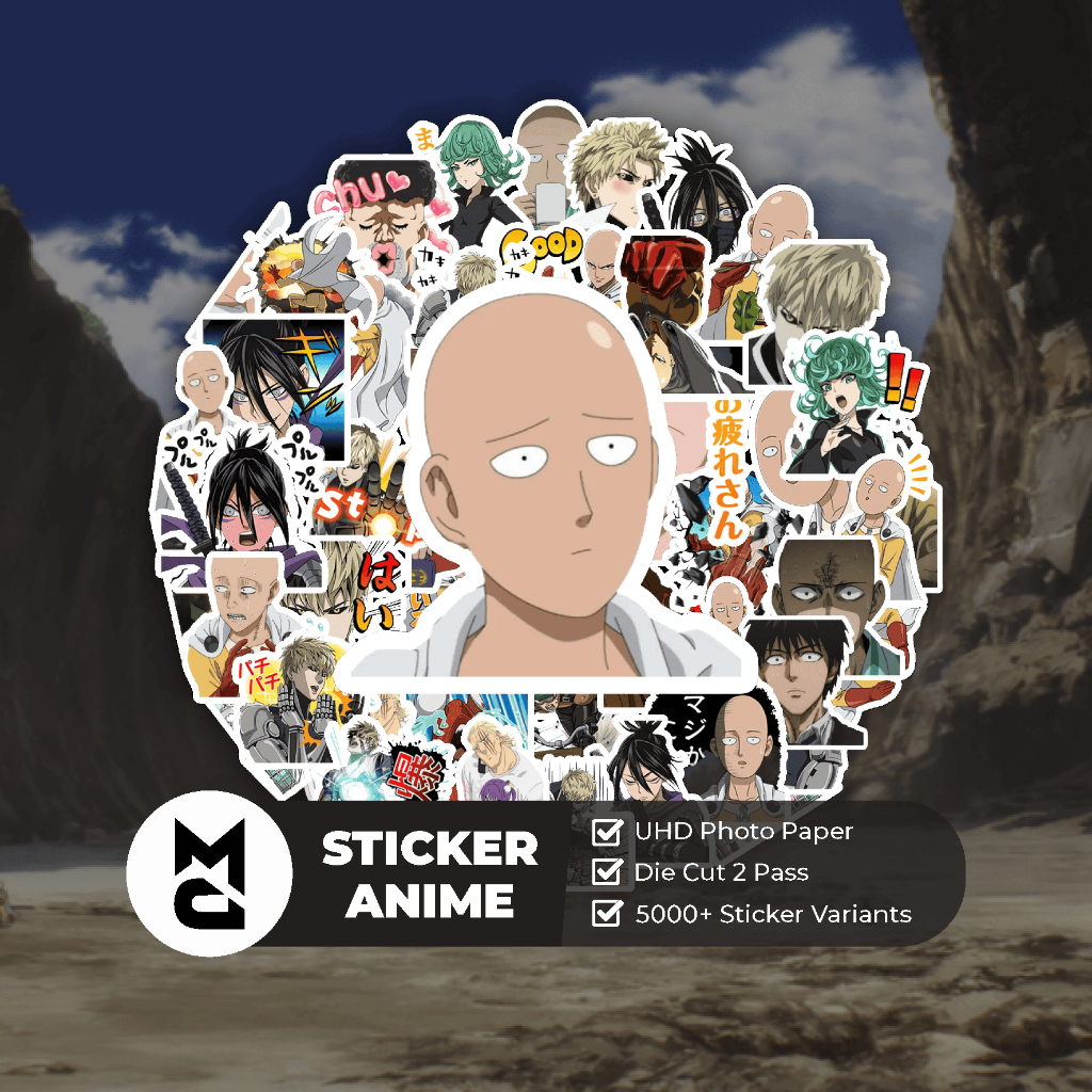 Jual Sticker Anime One Punch Man Sticker Aesthetic Lucu Sticker Helm ...