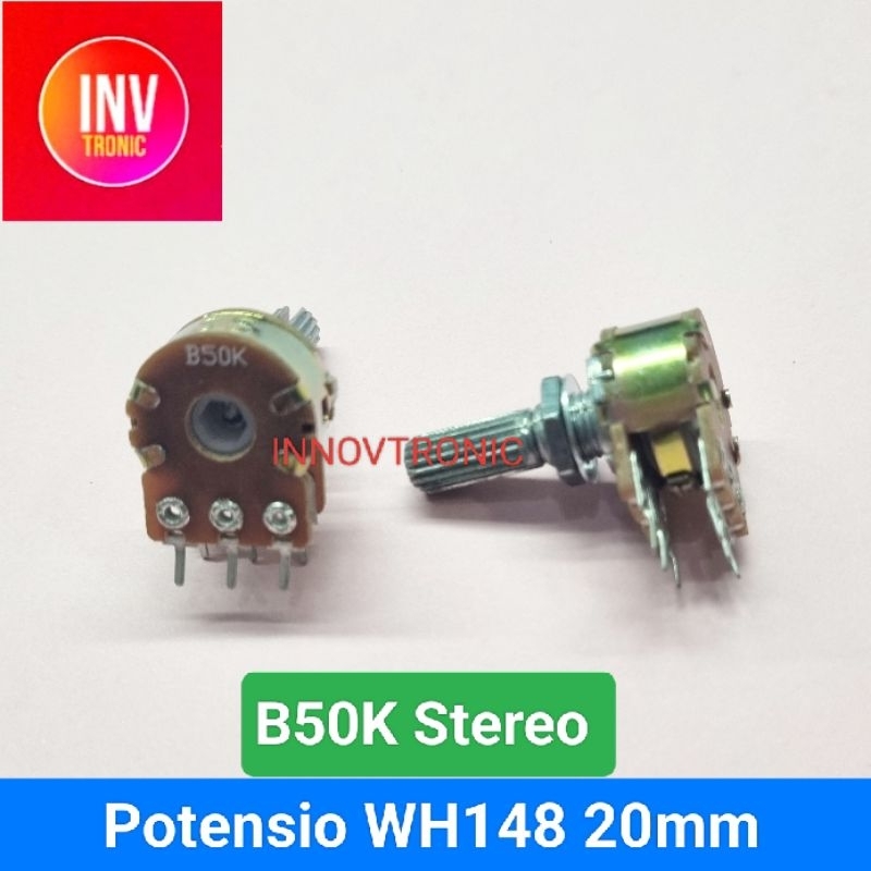 Jual Potensio RRT B50K Stereo 503 6 Pin Potentio WH14 Variable Resistor ...