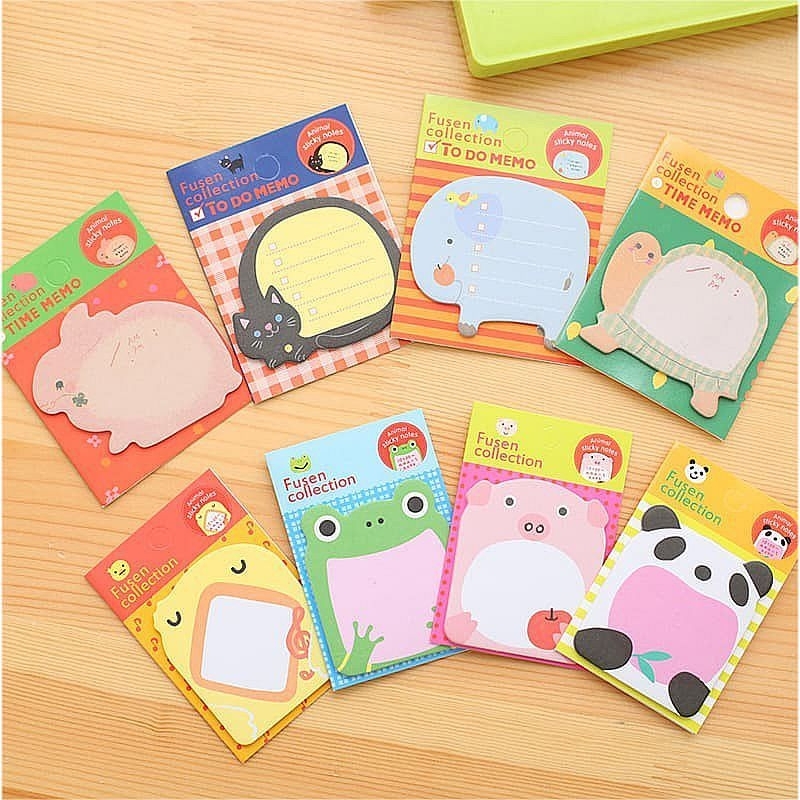 Jual Sticky Note Animal Binatang Fusen Collection Memo Tempel Karakter ...