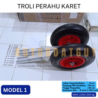 Jual Transom Launching Wheel Trolley Perahu Karet & Kayak / Ban Troli ...