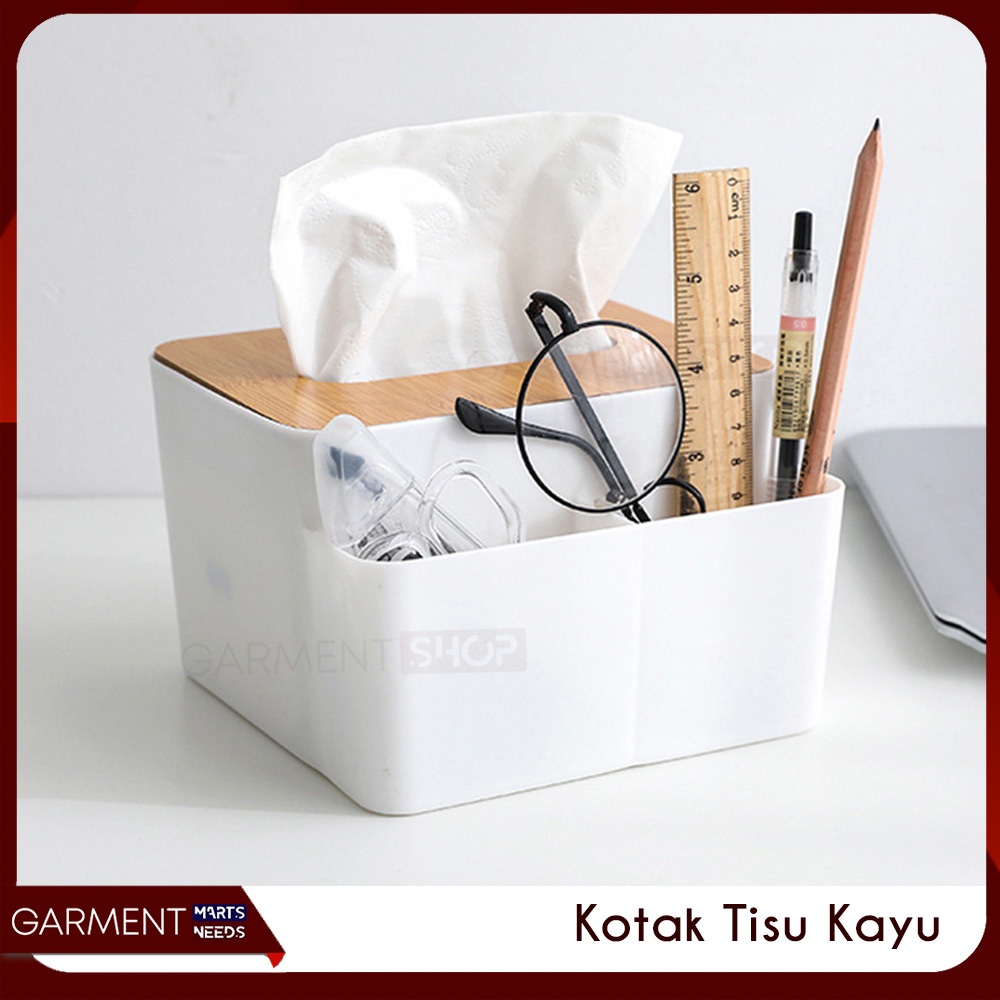 Jual TIS - Kotak Tisu 2 Sekat Box Tempat Tissue Meja Dengan Rak Remote ...