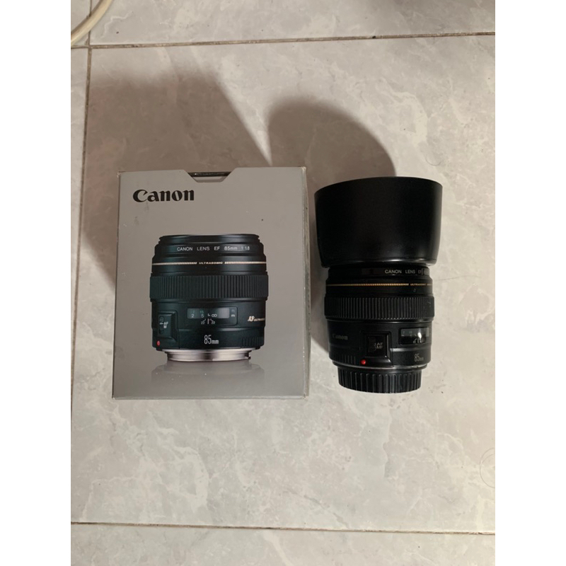 Jual lensa 85mm f1.8 usm fullset bonus lenshood no jamur | Shopee Indonesia