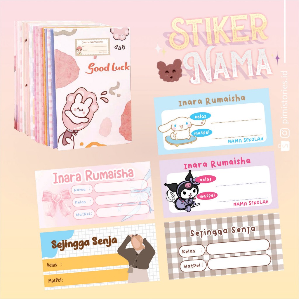 Jual ISI 40PC STIKER BUKU PELAJARAN ⚫ STIKER MAPEL ⚫ STIKER LABEL NAMA ...