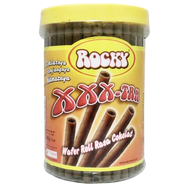 Jual ROCKY WAFER ROLL COKELAT XXX-TRA 620gr / ROXKY XXX-TRA WAFER ROLL ...