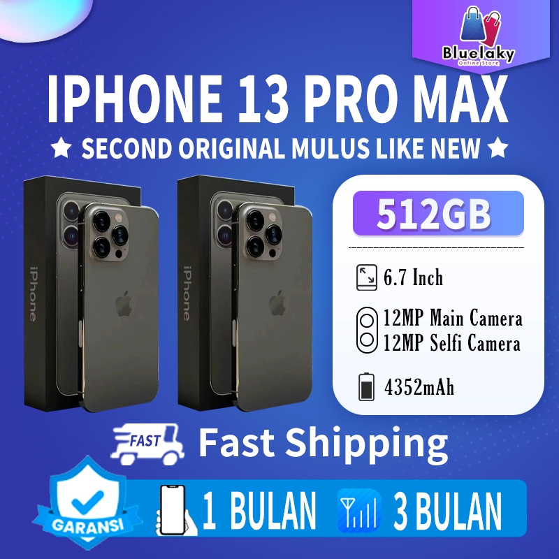 Jual iPhone 13Pro Max 512GB Second Original100% 6.7"OLED-Ori Fullset Mulus LikeNew Phone 3utools ...