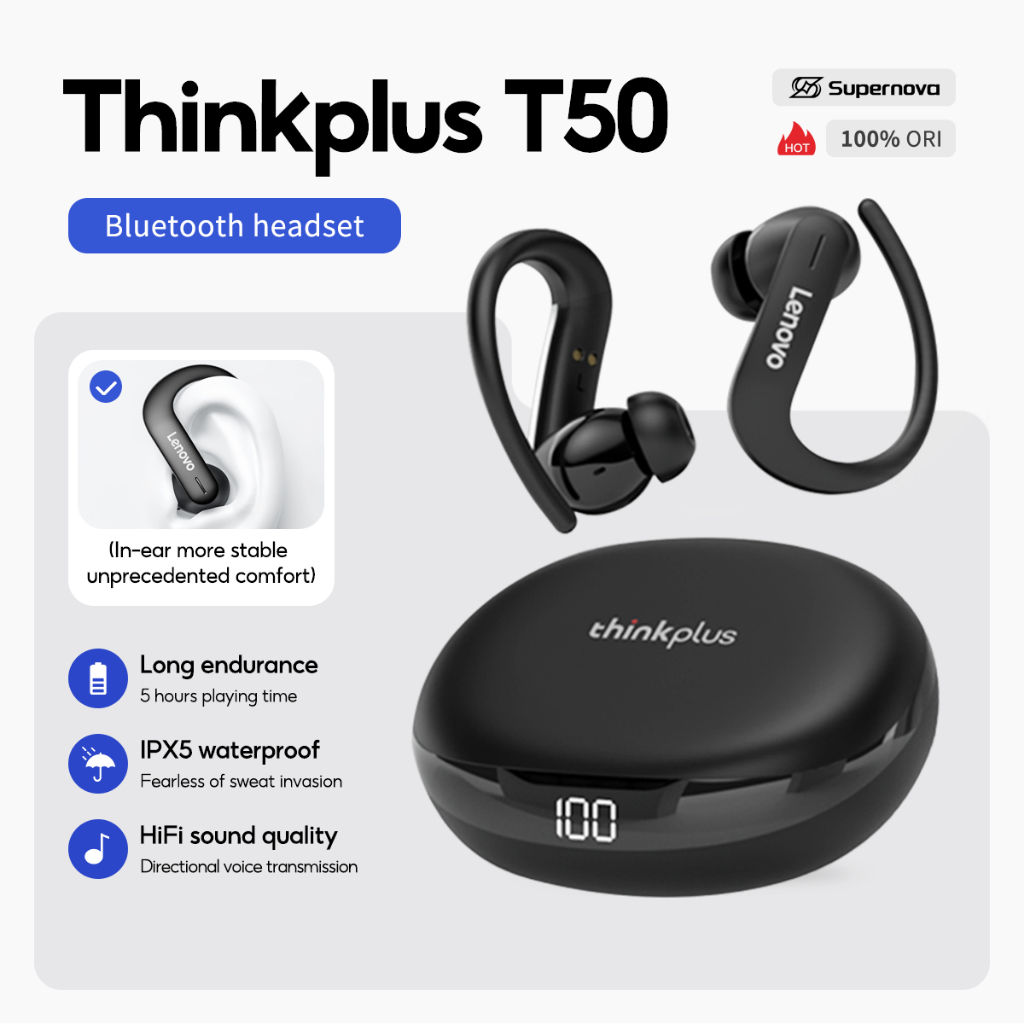 Jual Supernova x Thinkplus T50 True Wireless headset bluetooth sport TWS IPX5 Earbud Stereo ...