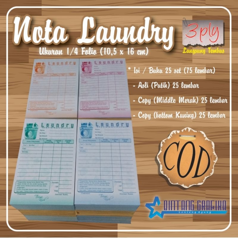 Jual NOTA LAUNDRY 3 PLY (10,5x16 cm) | Shopee Indonesia