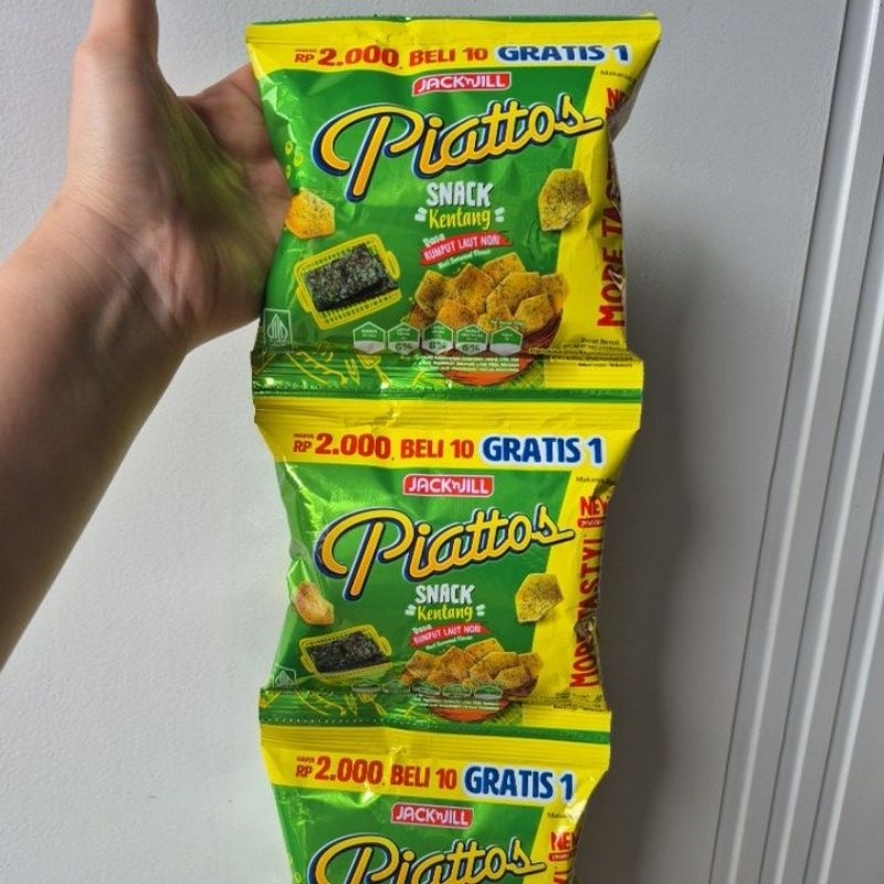 Jual Piattos snack kentang rasa rumput laut 15gr renceng isi 11 bungkus ...