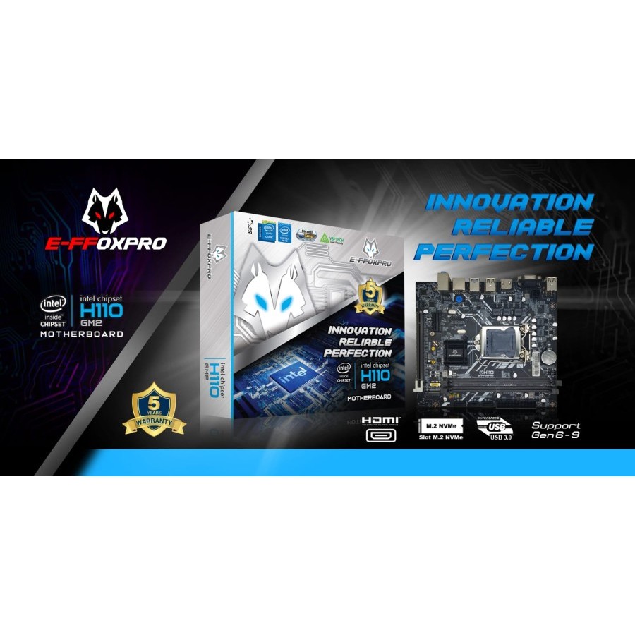 Jual Motherboard Effoxpro H110 GM2 ( LGA1151 / H110 / DDR4 / M2 NVME ...