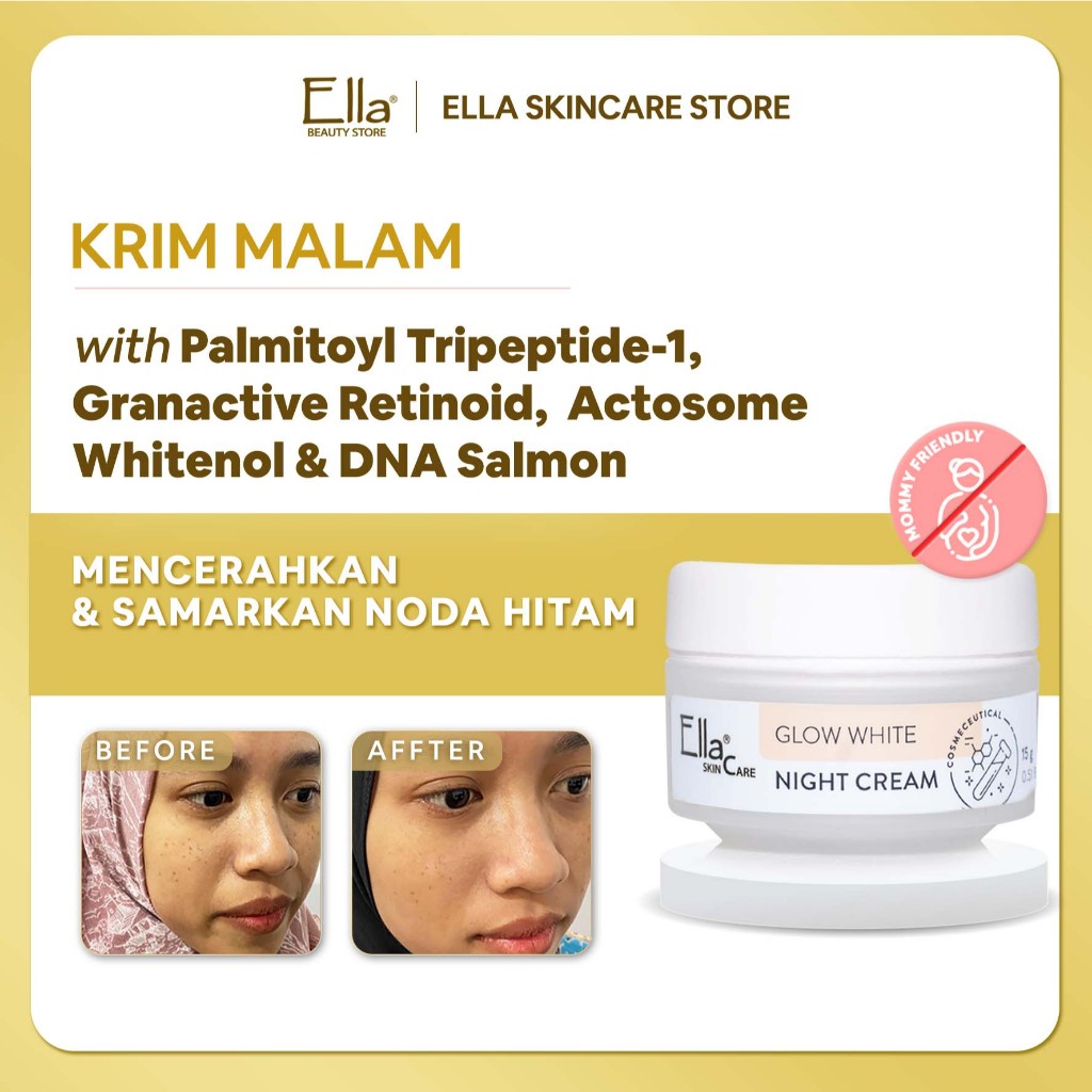 Jual Ella Skincare Glow White Night Cream with Licorice Extract & Retinol - Kulit Lebih Putih ...