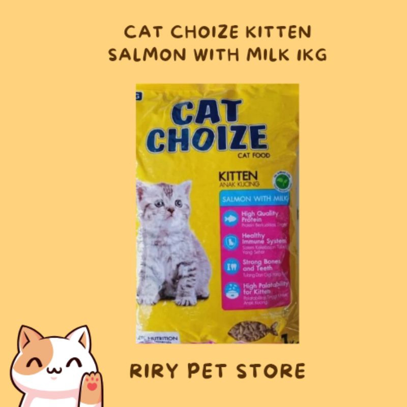 Jual Cat Choize Kitten Salmon With Milk 1Kg Kemasan Kuning | Shopee ...