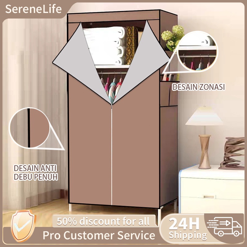 Jual COD Lemari Pakaian Kain Portable Cloth Wardrobe Clothes Storage ...