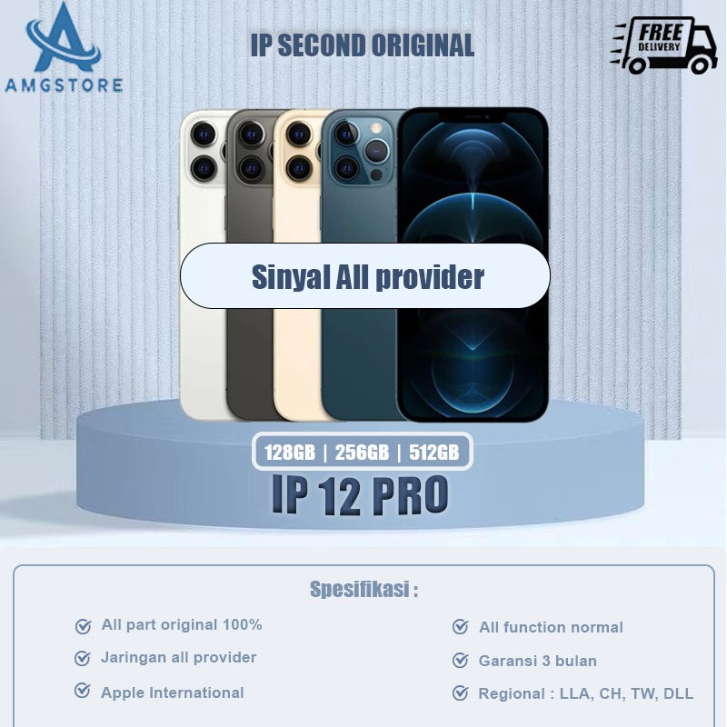 Jual IP 12 PRO Second Normal 128GB 256GB 512GB Inter Fulset Mulus Like New Good Condition ...