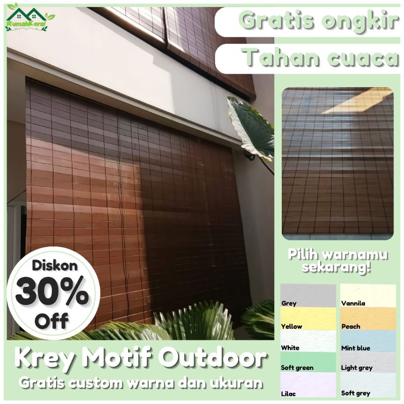 Jual Tirai Kerey PVC Kayu Outdoor Custom Motif & Ukuran Sesuai ...