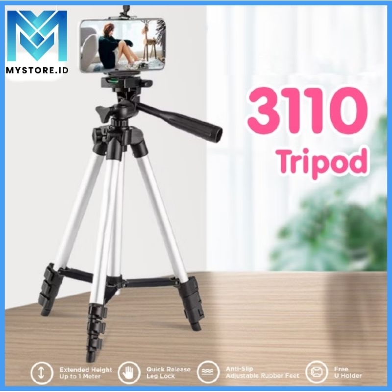 Jual Tripod 3110 Tripod Handphone 1 Meter/Tripod Kamera Stand Portable Universal + Holder U 3110 ...