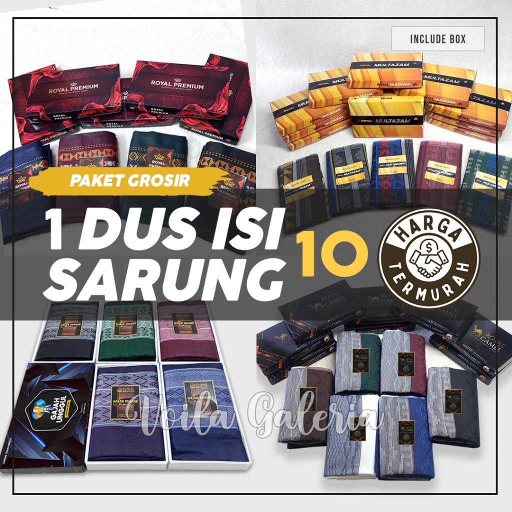 Jual Paket 1 DUS / 10 PCS Sarung GROSIR Original - Sarung Dewasa Pria ...